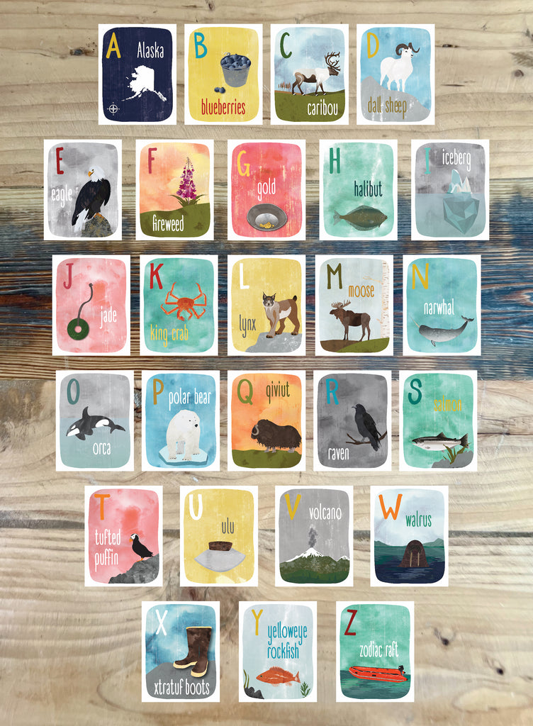 Alaska A to Z Alphabet Cards – Wren and the Raven