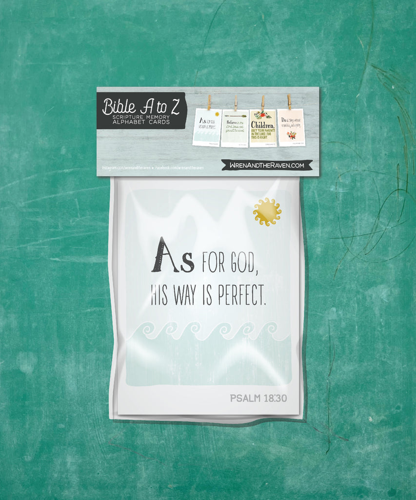 Bible A to Z - Scripture Memory Alphabet Cards – Wren and the Raven