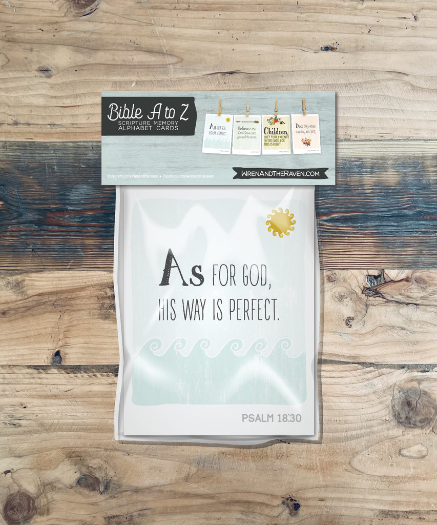 Bible A to Z - Scripture Memory Alphabet Cards – Wren and the Raven